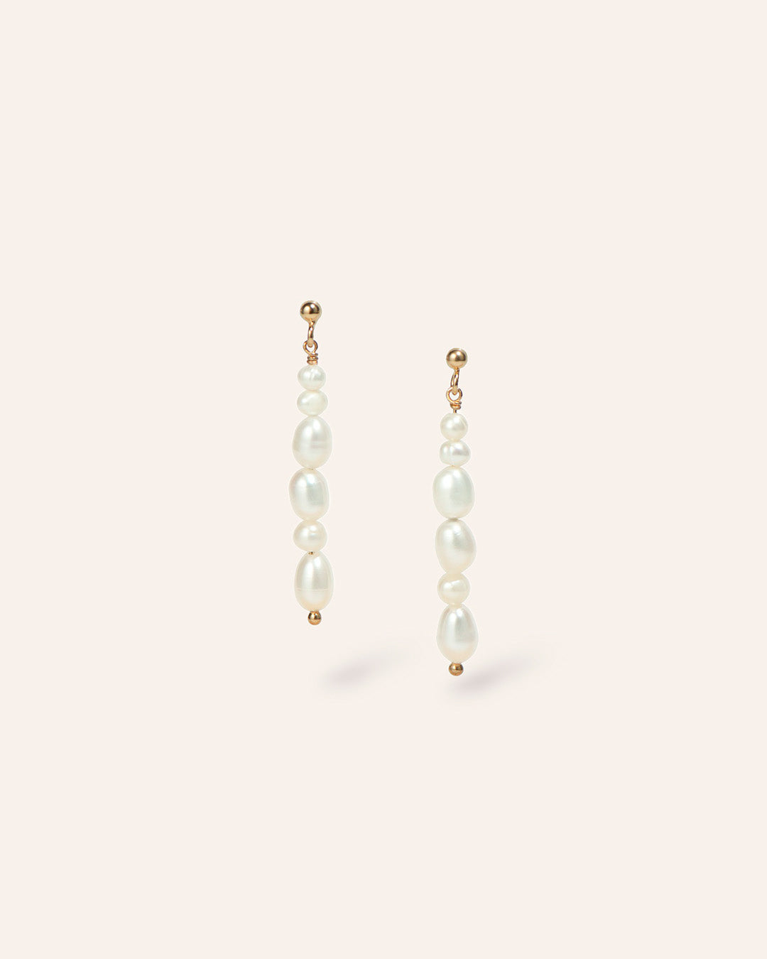 Bruna Dangle Earrings Gold Plated and Pearl • AGLAIA France